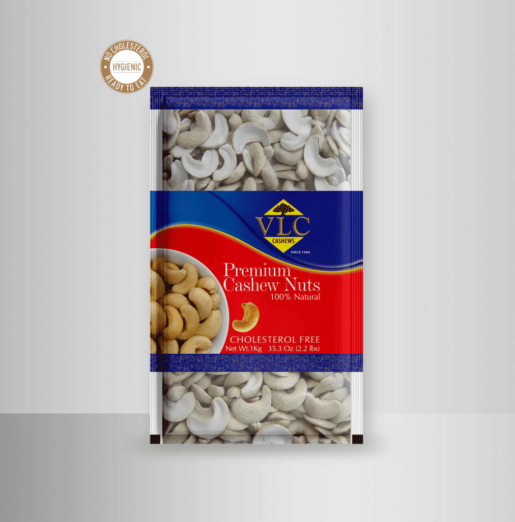Natural Unroasted Split Cashews 1Kg (Cashew Halves) - VLC Cashews